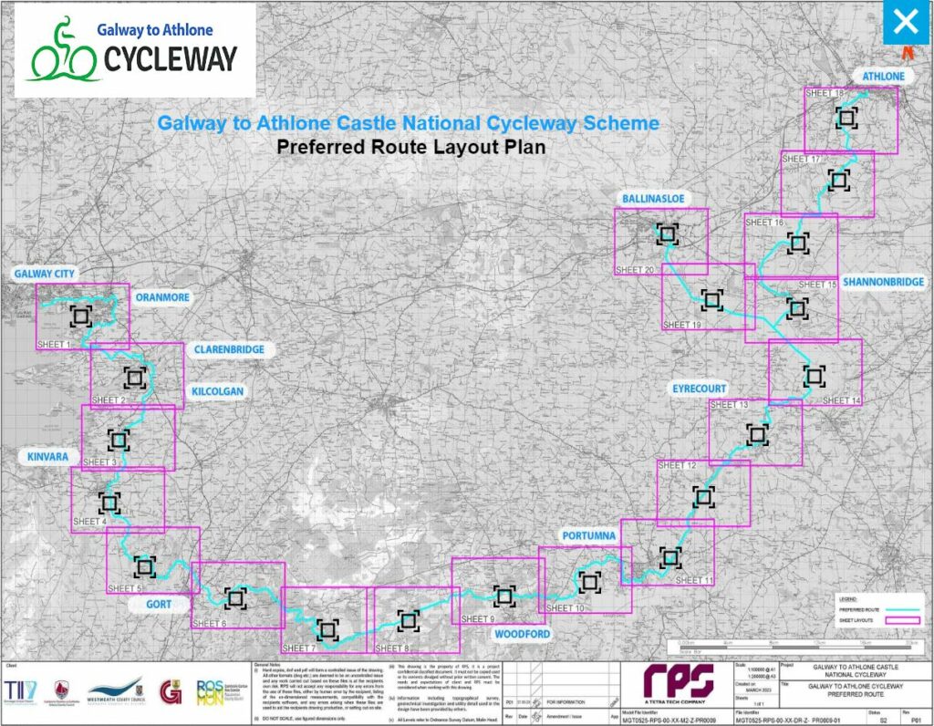 Detailed maps of preferred route for Galway greenway released